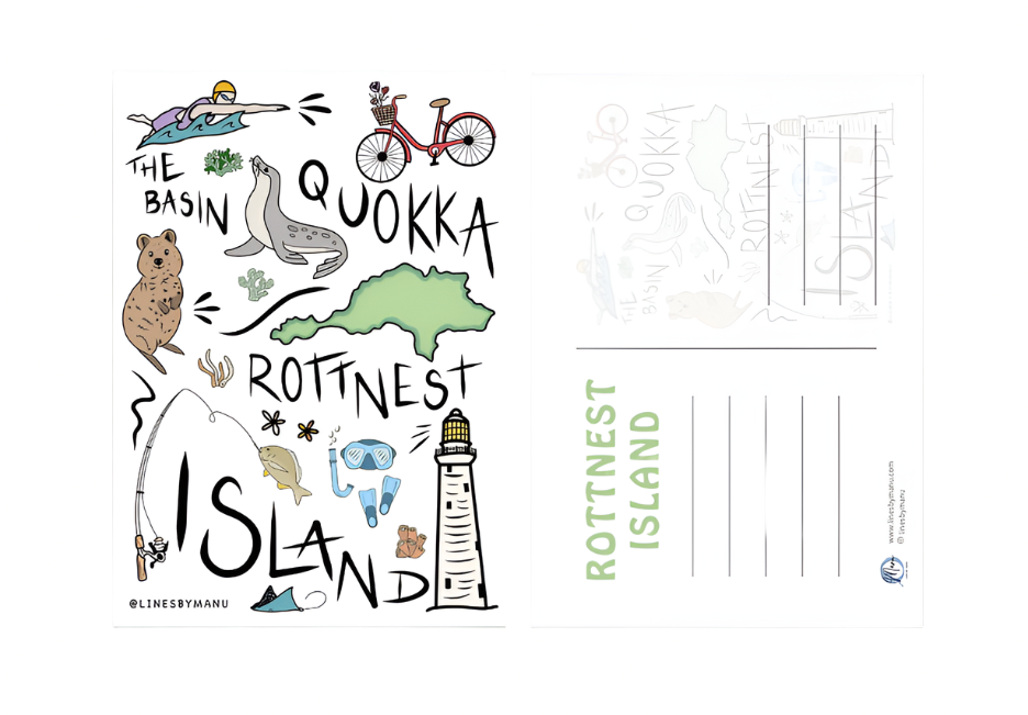 Lines by Manu Postcard – Island Gypsy Rottnest
